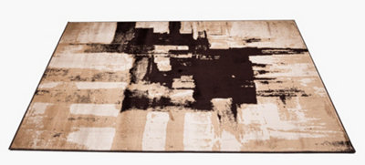 Brown Abstract Pattern Rug Soft Carpet For Living Room Bedroom Modern ...