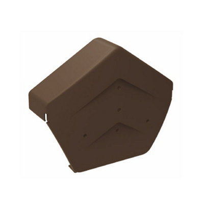 Brown Angled Ridge End Cap for Dry Verge Systems, Gable Apex Roof Tiles