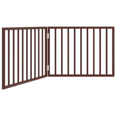 Brown Dog Gate Foldable 2 Panels 160 cm Poplar Wood