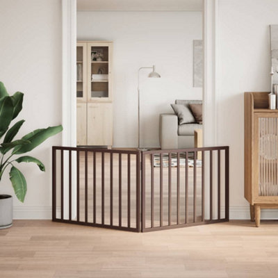 Brown Dog Gate Foldable 2 Panels 160 cm Poplar Wood