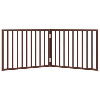 Brown Dog Gate Foldable 2 Panels 160 cm Poplar Wood