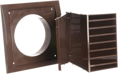 Brown Duct Cowl 150mm / 6" Cowled Duct Cover with Gravity Flap External ...