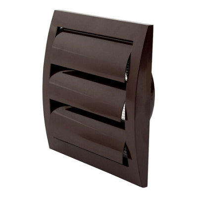 Brown Duct Gravity Flaps 150mm x 150mm / 100mm Vent Cover | DIY at B&Q