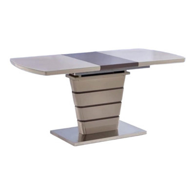 Brown Extendable Dining Table Rectangular 160-200cm