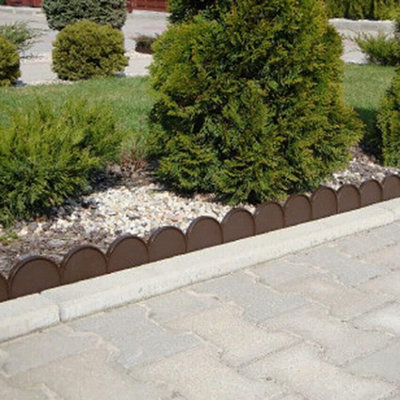 BROWN Flexible Garden Lawn Edging Border Strip 10m Plastic, Easy Install