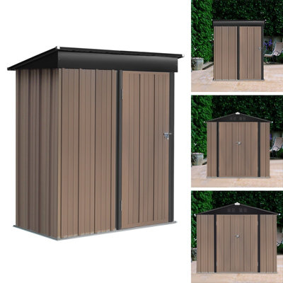 BROWN GARDEN METAL FURNITURE STORAGE TOOL SHED TOOL STORAGE SHED ...