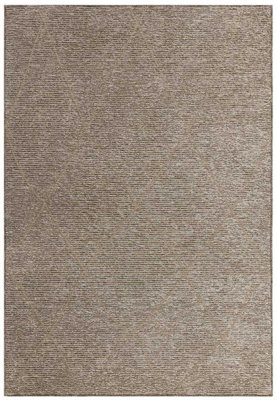 Brown Geometric Modern Rug Easy to clean Living Room and Bedroom-200cm ...