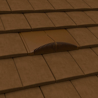 Brown Interlocking Plain Roof Tile Vent & Pipe Adapter/Low Profile
