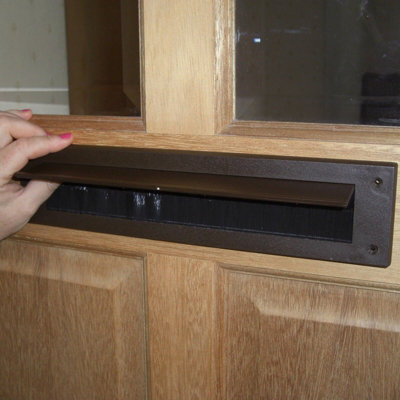 Brown Internal PVC Letterbox Draught Excluder Seal With Brush & Flap ...