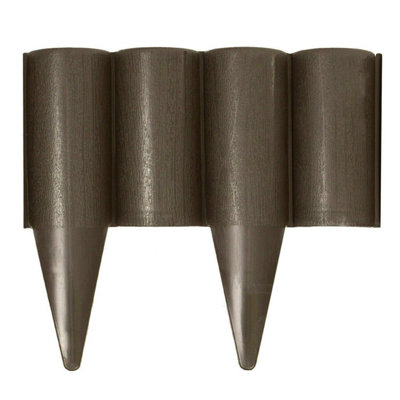 Brown Lawn Edging Border Palisade - 2.5 metres / 8.2 ft Long - Garden ...