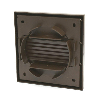 Brown Louvre Square Extractor Air Vent & Back Draught Shutter 4 Inch ...