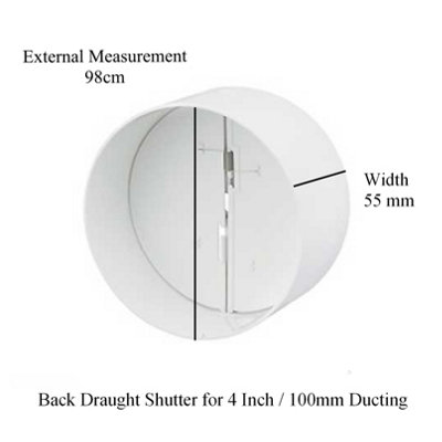 Brown Louvre Square Extractor Air Vent & Back Draught Shutter 4 Inch ...
