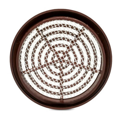 Brown Mini Round Air Vent Grille 80mm with Flange and Fly Screen ...