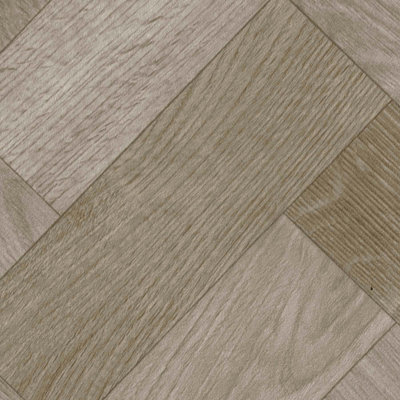 Brown Modern Wood Effect Anti-Slip Vinyl Flooring For Kitchen, Bathroom ...