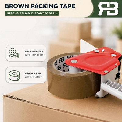 Brown Packing Tape 48mm x 66m Strong Parcel Box Tape, 12 Rolls