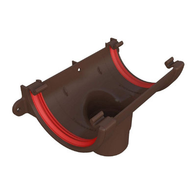 Brown Round Gutter Running Outlet, Freeflow 112mm Rain Water Systems