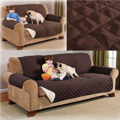 Brown Sofa Protector Slip Throw Cover Dog Cat Pet Water Resistant Bed Settee Mat 221 x 184cm