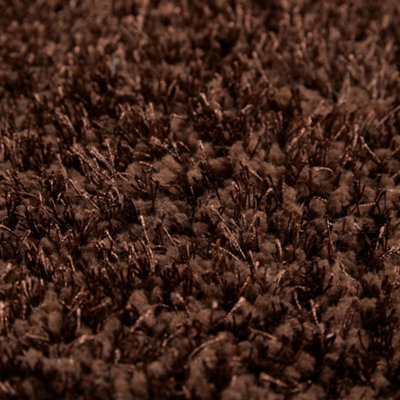 BROWN SOLID SHAGGY RUG - NEW YORK