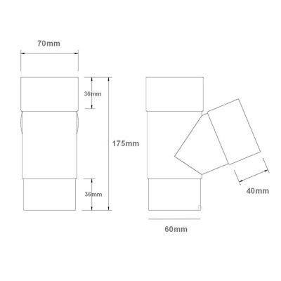 Brown Square Downpipe Branch Connector, Freeflow Rain Water Systems
