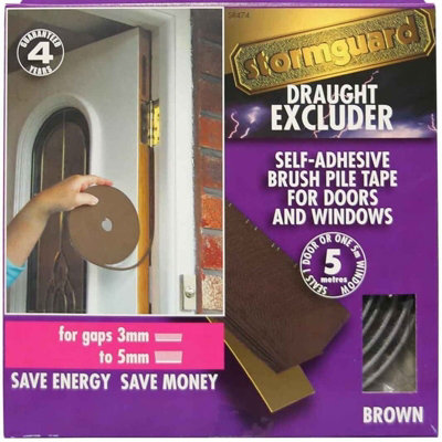 Brown Stormguard Draught Excluder Self Adhesive Brush Pile Tape Weather ...