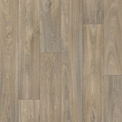 Brown Wood Effect Vinyl Flooring For LivingRoom, Kitchen, 2mm Thick ...