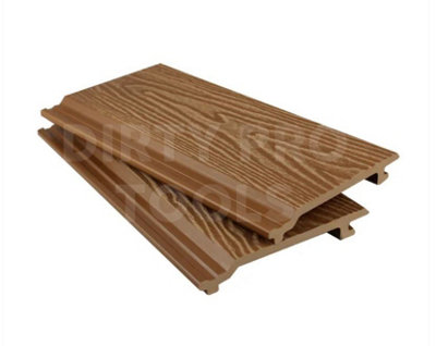 Brown Woodgrain Composite Outdoor Wall Cladding x 15