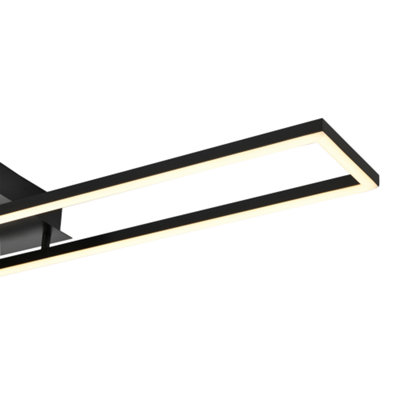 Brushed Black LED Ceiling Strip Light Fitting - Ideal for Kitchens