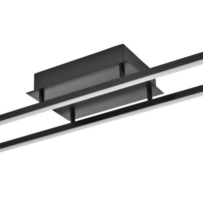 BRUSHED BLACK LED CEILING STRIP LIGHT FITTING - IDEAL FOR KITCHENS
