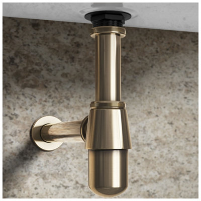 Buy Brushed Brass Adjustable Bottle Trap Waste for Basin Sink and ...