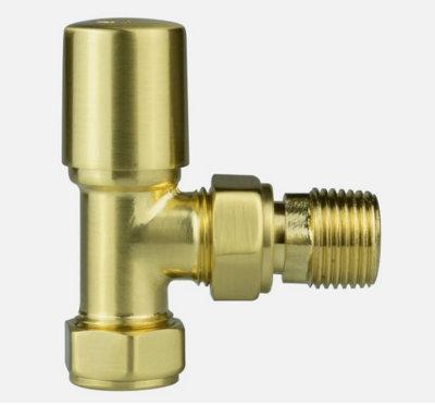 Brushed Brass Angled Radiator Valve Pair