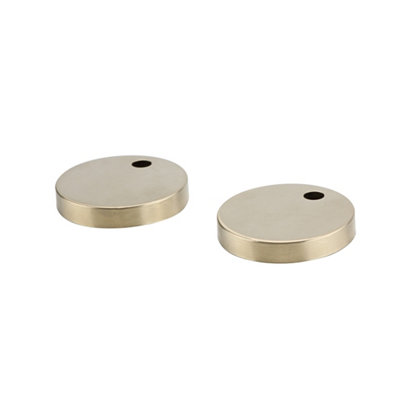 Brushed Brass Dual Flush Close Coupled Toilet Button & Seat Hinge Cover ...