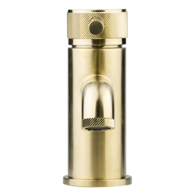 Brushed Brass Gold Lever Basin Mixer Tap, Bottle Trap & Slotted Waste