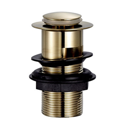 Brushed Brass Slotted Pop Up Clicker Basin Sink Waste | DIY at B&Q