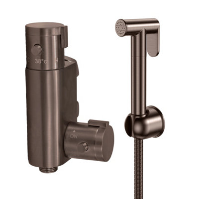 Brushed Bronze Thermostatic Bidet Spray & Mixer Valve Set - Wall ...