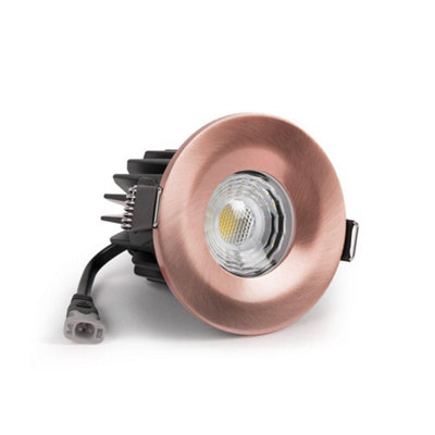 Brushed Copper 10W LED Downlight - Warm & Cool White - Dimmable IP65 ...