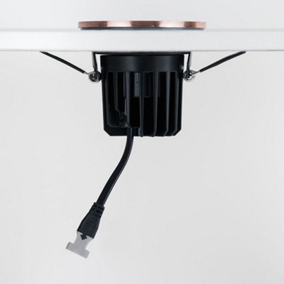 Brushed Copper 10W LED Downlight - Warm & Cool White - Dimmable IP65 ...