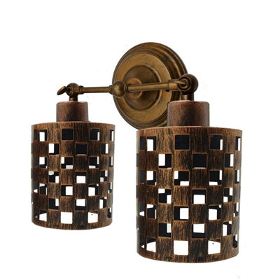 Brushed Copper Metal Bulb Guard Drum Shaped Lamp Shades for Ceiling ...