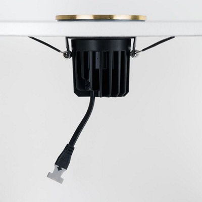 Brushed Gold 10W LED Downlight - Warm & Cool White - Dimmable IP65 - SE ...