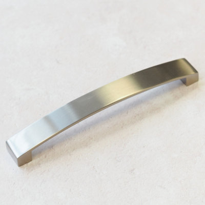 Brushed Nickel Kitchen Cabinet Curved Bow Handle 160mm Bedroom Bathroom ...