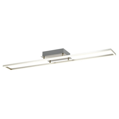 Brushed Nickel LED Ceiling Strip Light Fitting - Ideal for Kitchens