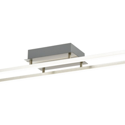 Brushed Nickel LED Ceiling Strip Light Fitting - Ideal for Kitchens