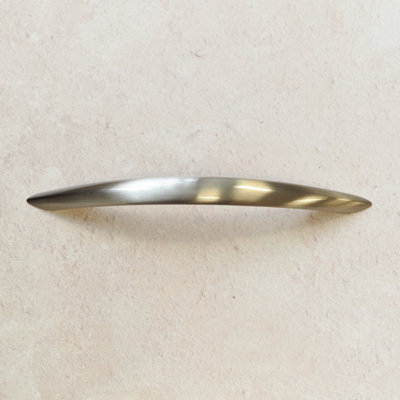 Brushed Nickel Modern Slim Kitchen Cabinet Bow Handle 128mm Door Drawer ...