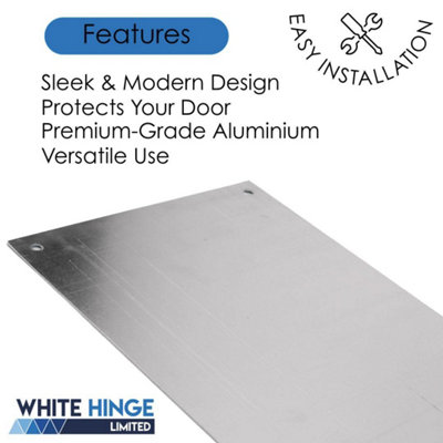 Brushed Satin Aluminium Kicking Plate 32 x 6inch