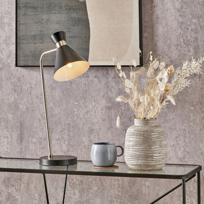 Brushed Silver Metal Table Lamp