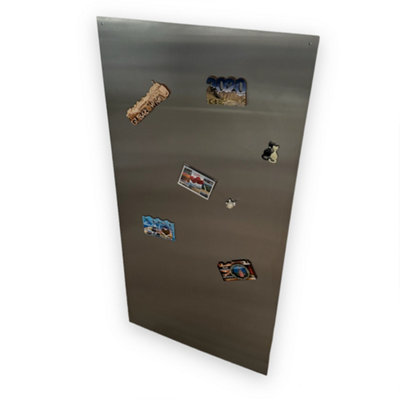 Brushed Stainless Steel Magnetic Notice Memo Board - Screw on Display ...