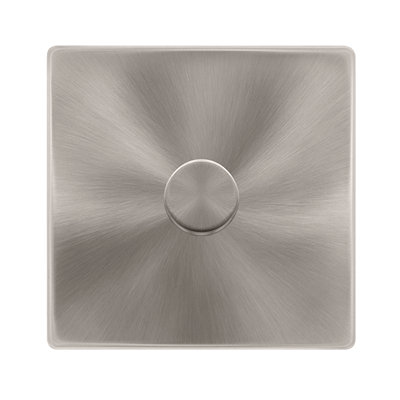 Brushed Steel Screwless Plate 1 Gang 2 Way LED 100W Trailing Edge ...