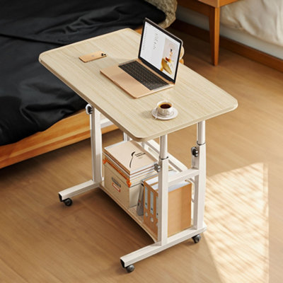 Brushed White Yu Wood Color Home Bedroom Height Adjustable Movable ...