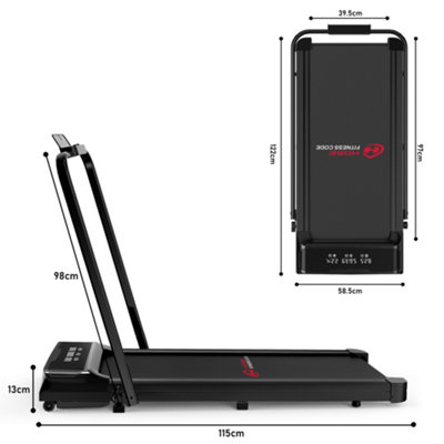 Brushless Motor Treadmill with Handrail, Speed 1-10KM/H,Black