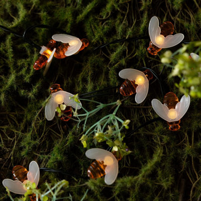 Bryte 50 LED Solar Powered Honey Bee String Lights 7M | DIY at B&Q