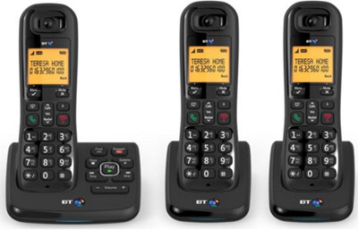BT XD56 Cordless Dect Phone - Triple Set With Answerphone | DIY at B&Q